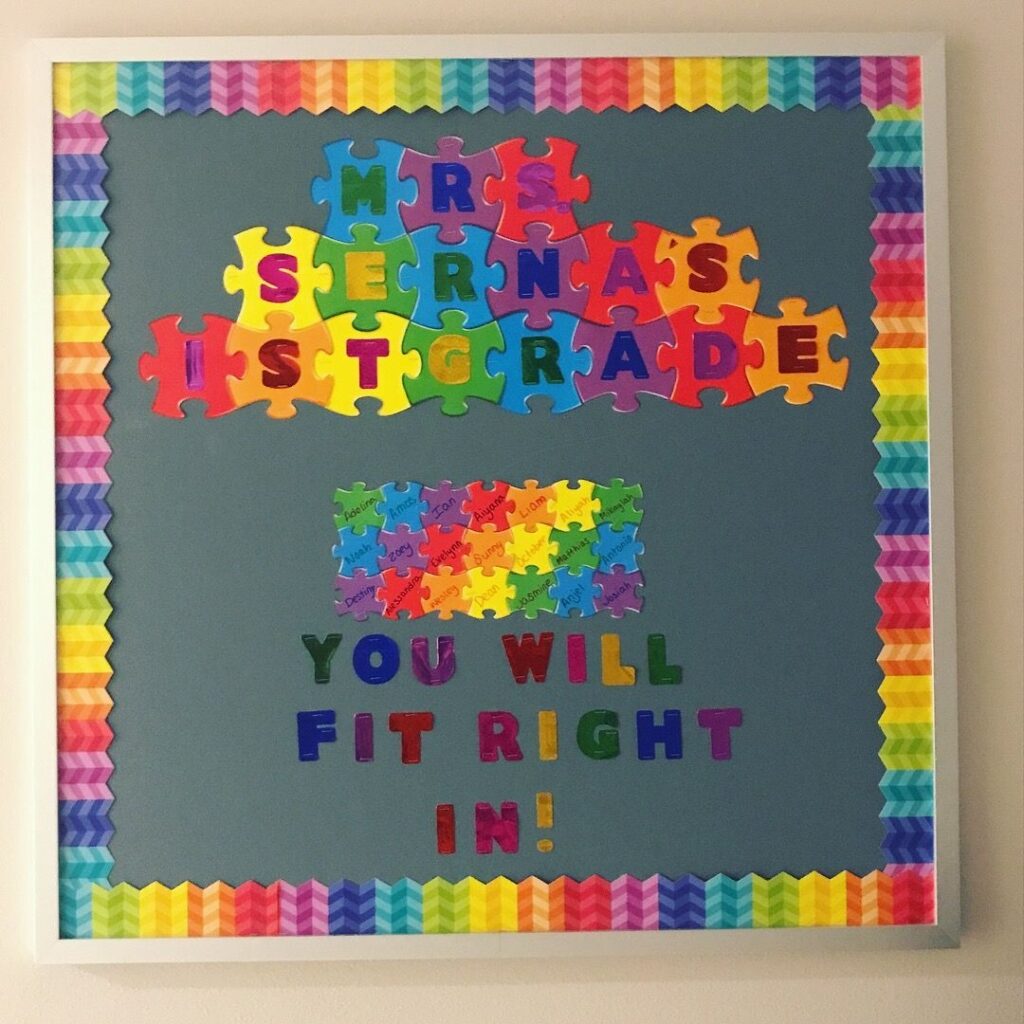 Puzzle Piece Template For Bulletin Board - kids Printable