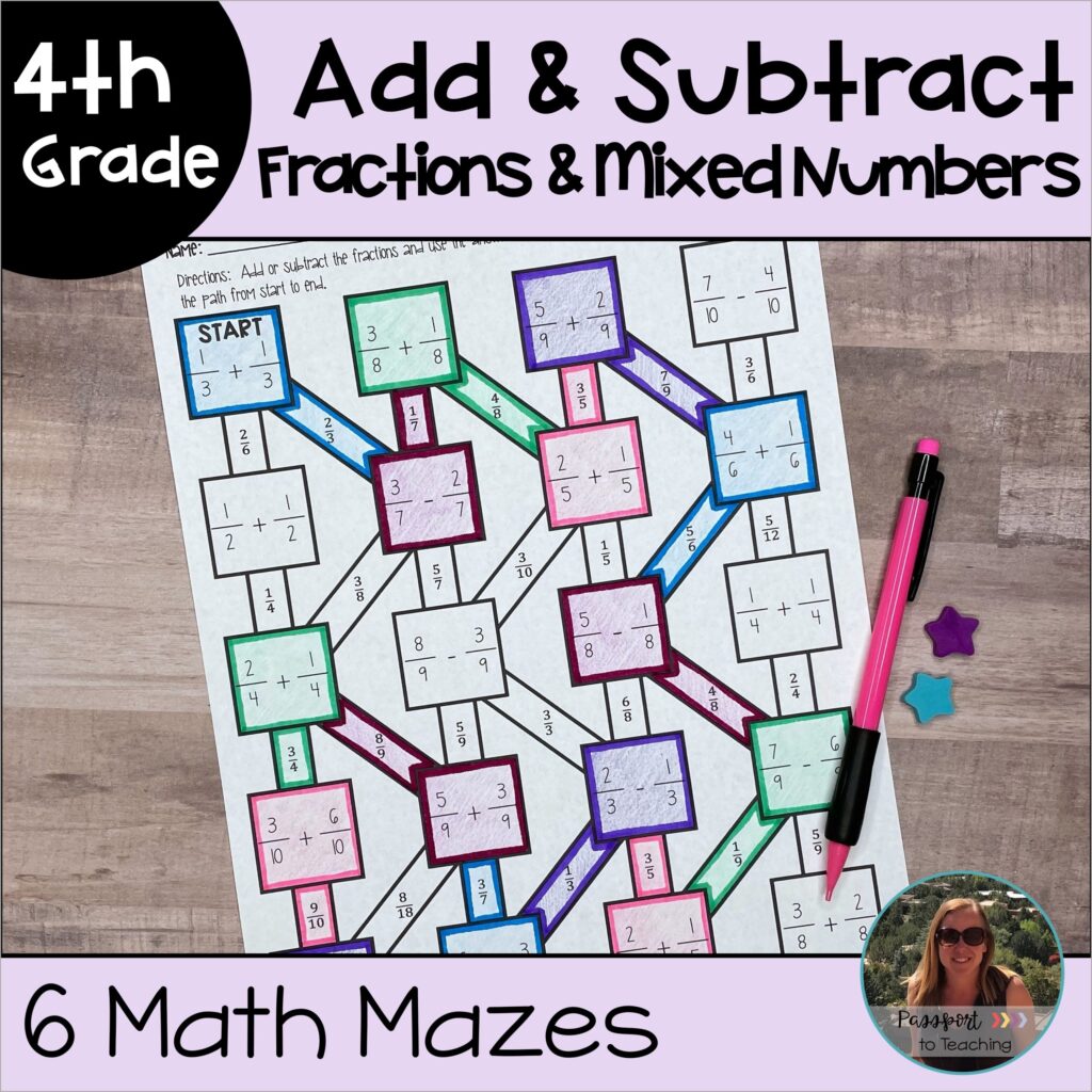 Adding And Subtracting Mixed Numbers Like Denominators Worksheet - kids Printable