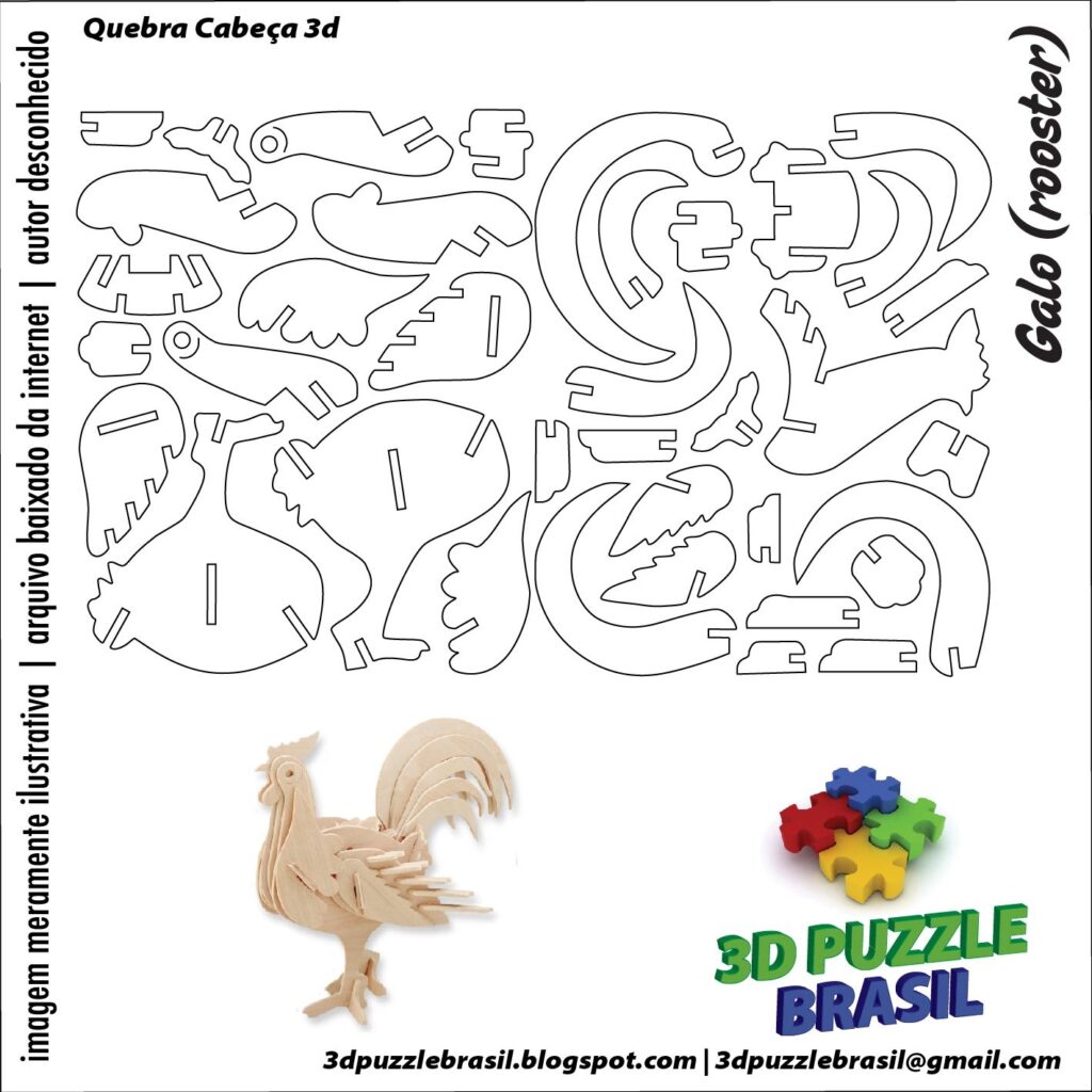 3d Wood Puzzle Templates - kids Printable