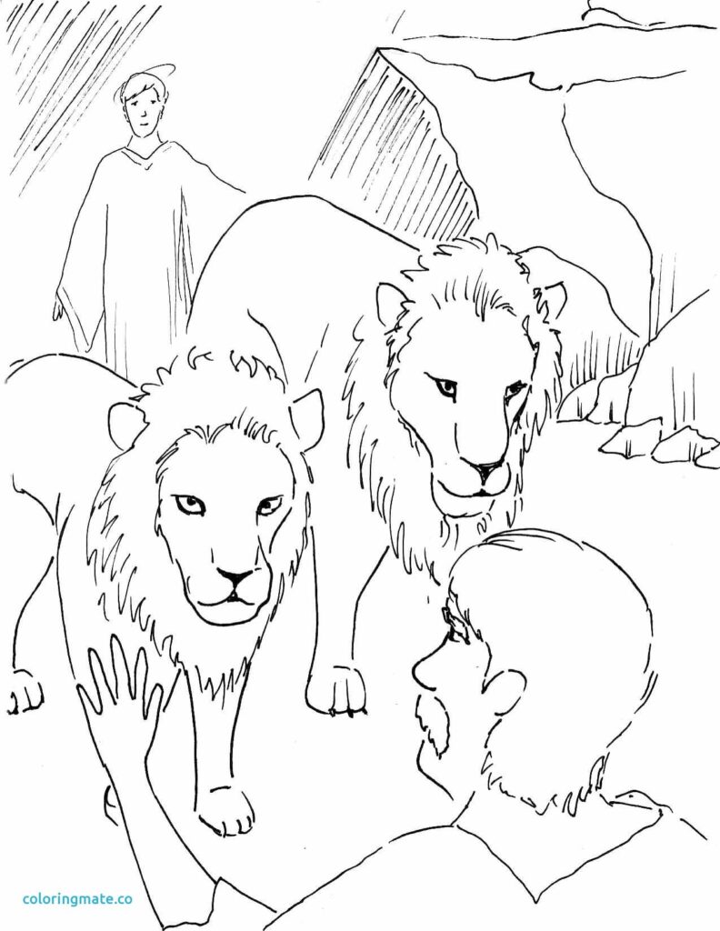 Daniel In The Lions Den Coloring Sheet - kids Printable