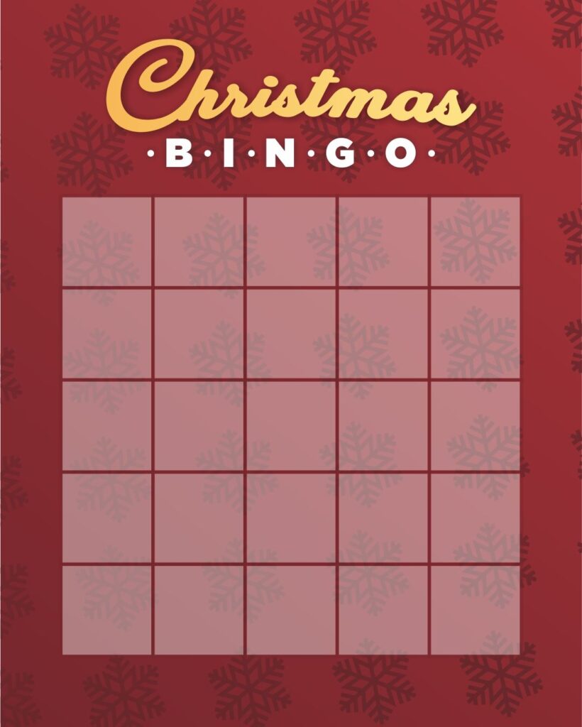 Template Free Printable Christmas Bingo Cards - kids Printable