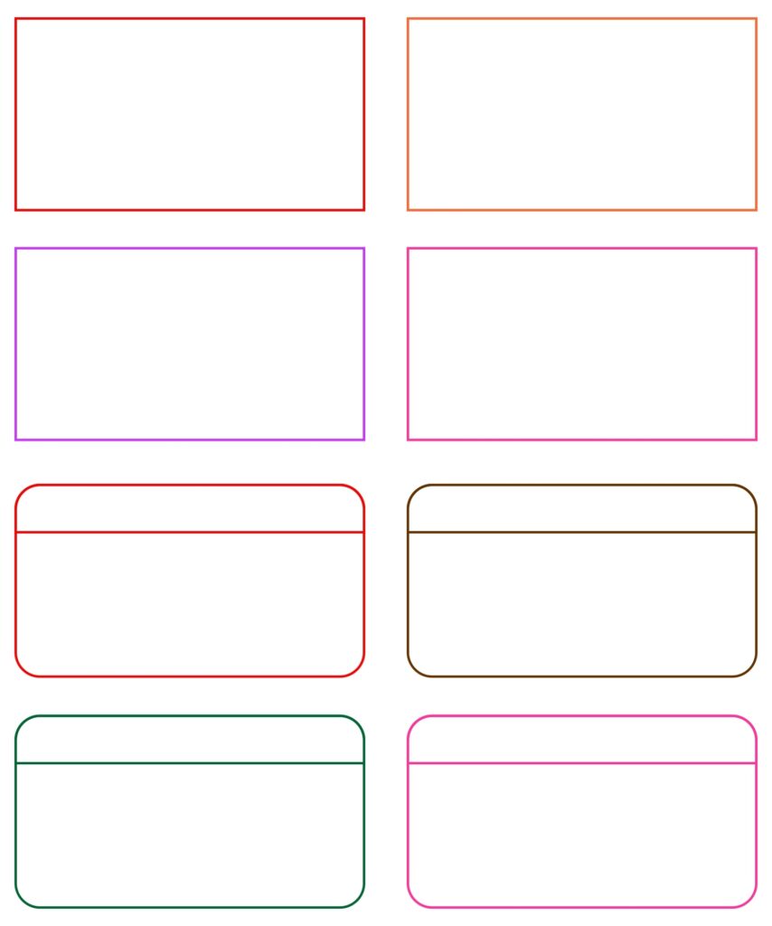 Template Flash Cards Printable - kids Printable