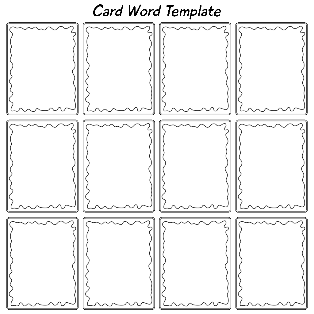 Game Card Template Printable - kids Printable