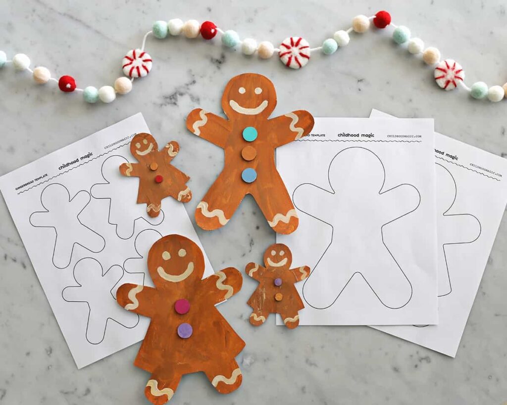 Template Printable Gingerbread Man Craft - kids Printable