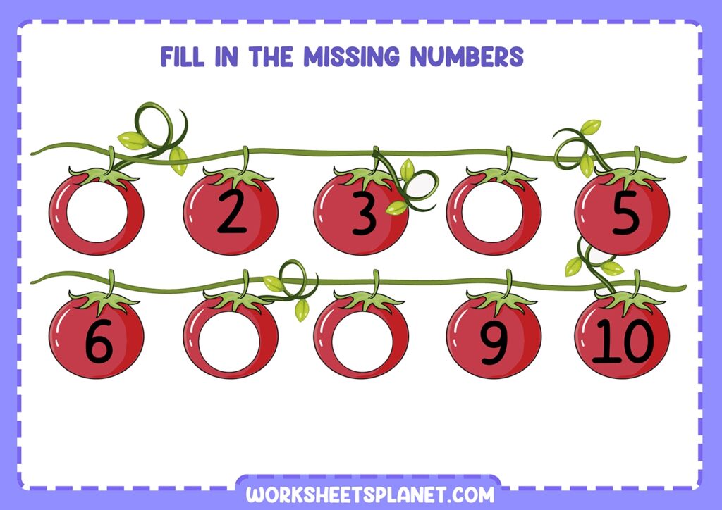 Missing Numbers Worksheets For Kindergarten - kids Printable
