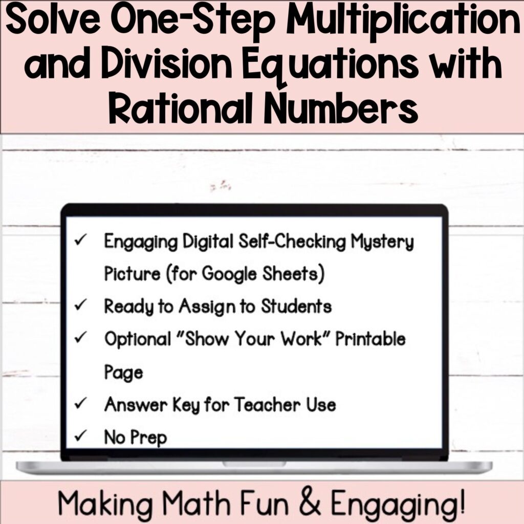 One Step Equations With Rational Numbers Worksheet - kids Printable