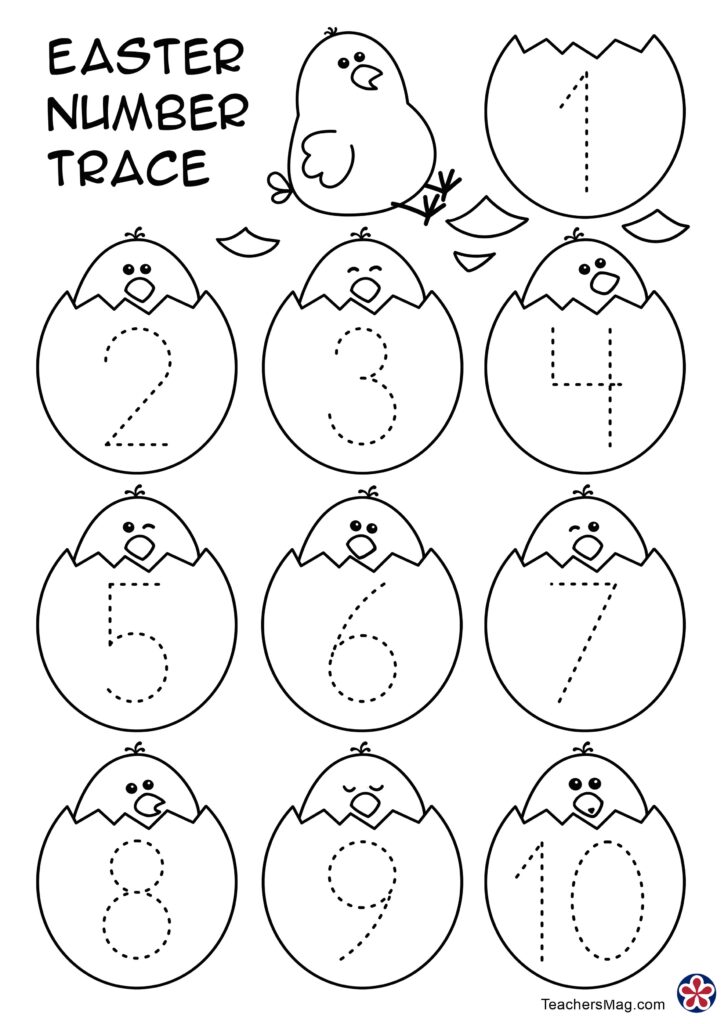 Numbers 1-10 Tracing Worksheets - kids Printable
